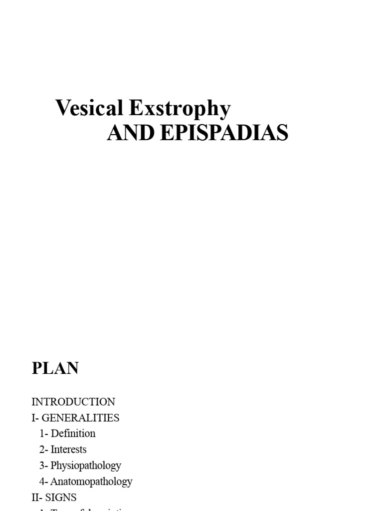 Bladder Exstrophy and Epispadias | PDF | Urinary Incontinence | Abdomen
