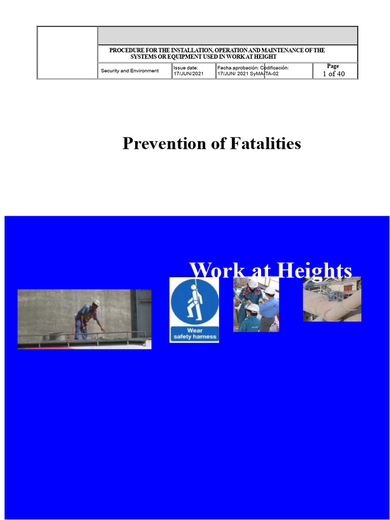 Procedure For The Installation, Operation, and Maintenance of Systems ...