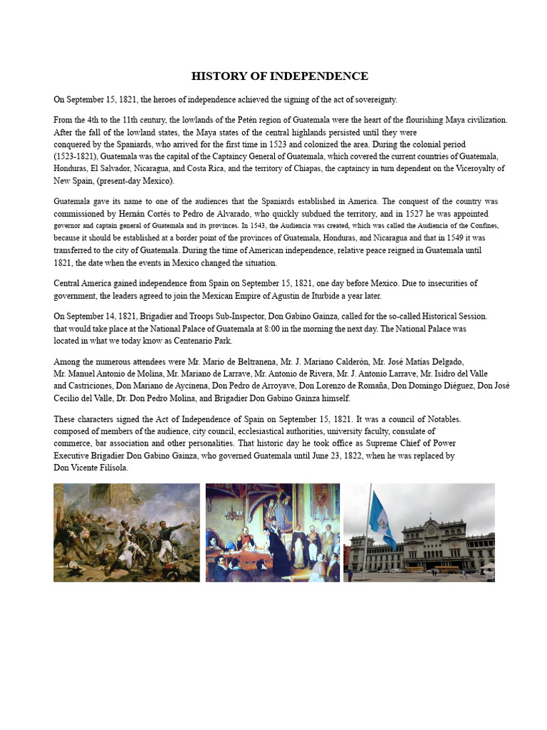Guatemala's Independence History Overview | PDF | Central America ...