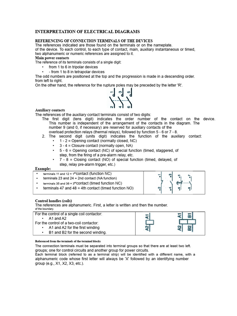 Interpretation of Electrical Diagrams | PDF | Relay | Alternating Current