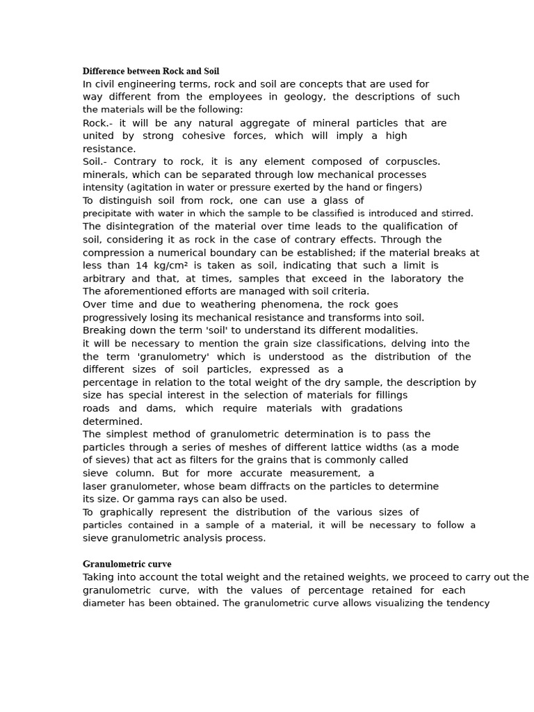 Rock vs Soil: Key Differences Explained | PDF | Soil Mechanics | Soil