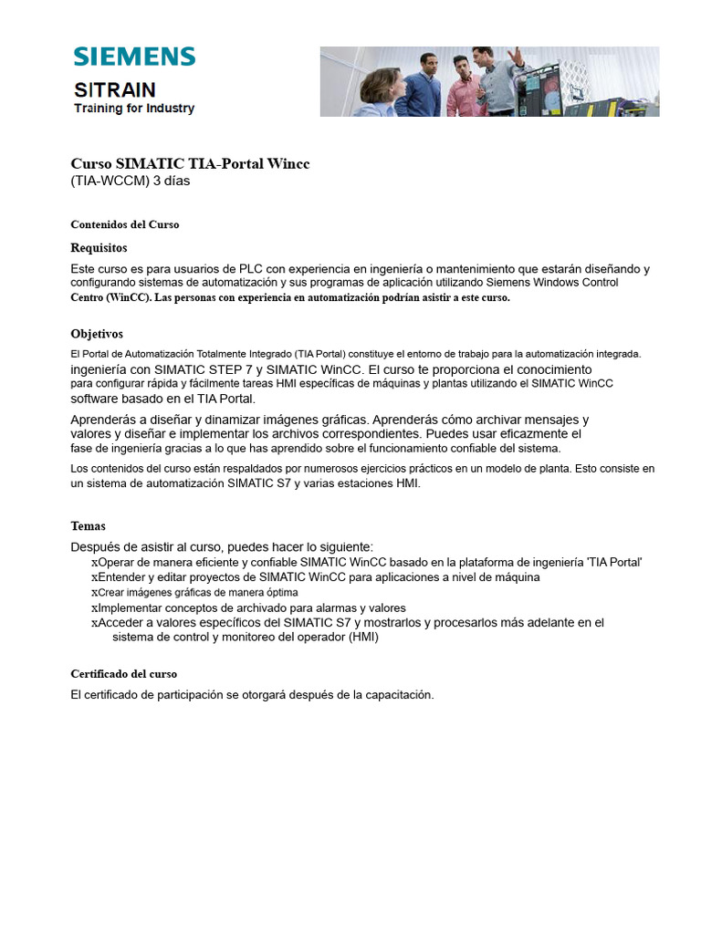 Folleto Del Curso TIA Portal Wincc (TIA-WCCM) | PDF | Microsoft Windows | Software