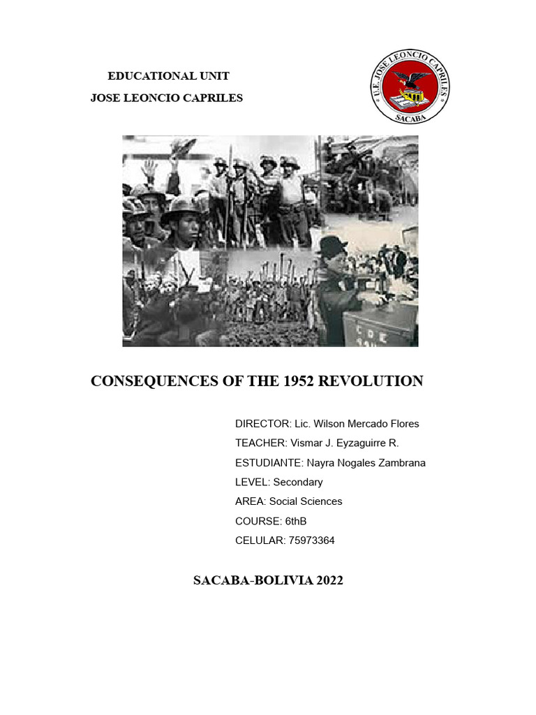 Consequences of The 1952 Revolution | PDF | Cost Of Living | Bolivia