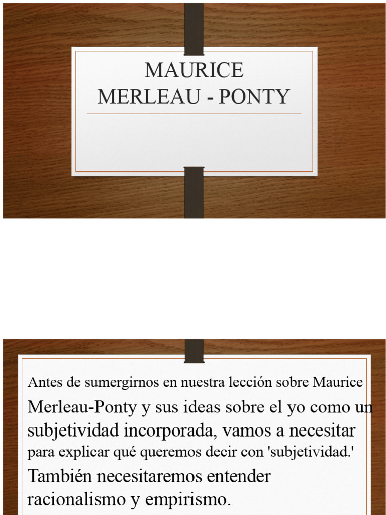 Maurice Merleau - Ponty | PDF | Conciencia | Mente