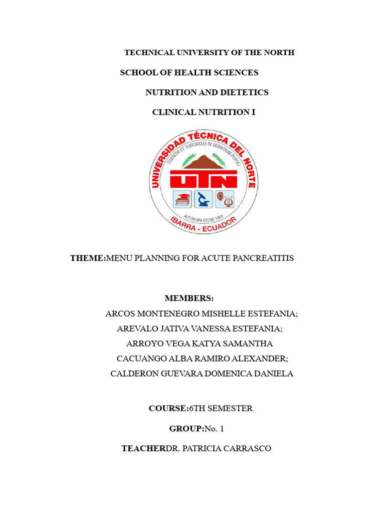 011 Menus Pancreatitis | PDF | Dieting | Foods