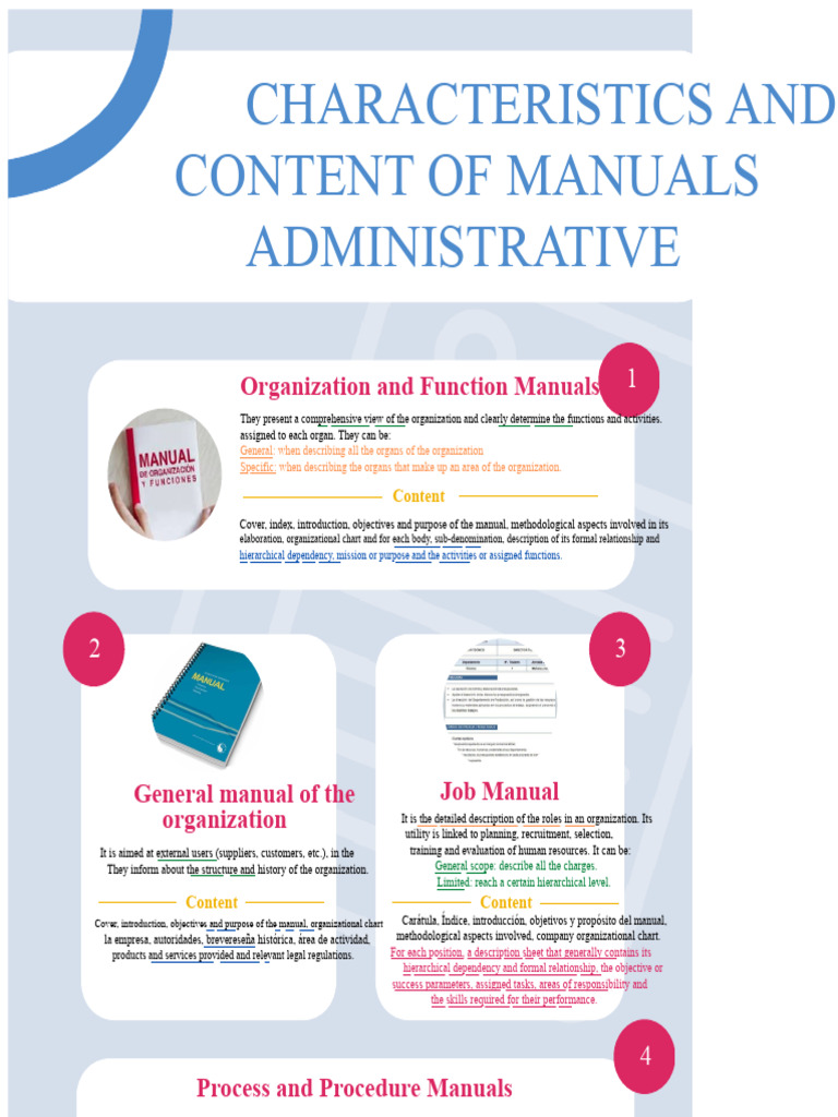 Characteristics and Content of Administrative Manuals - 134 | PDF ...