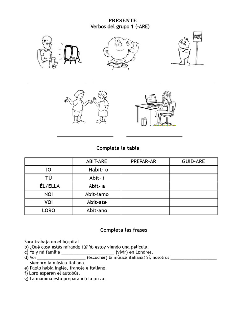 Presente Indicativo Regular - Primera Conjugación | PDF