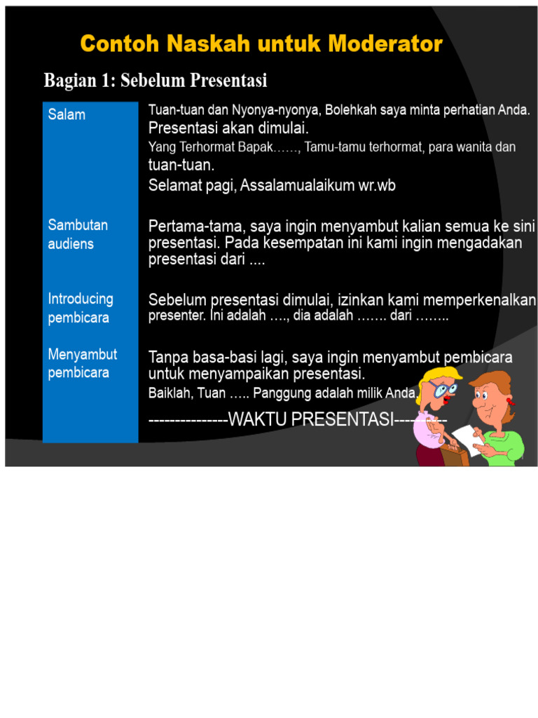 Naskah Moderator untuk Presentasi Efektif | PDF