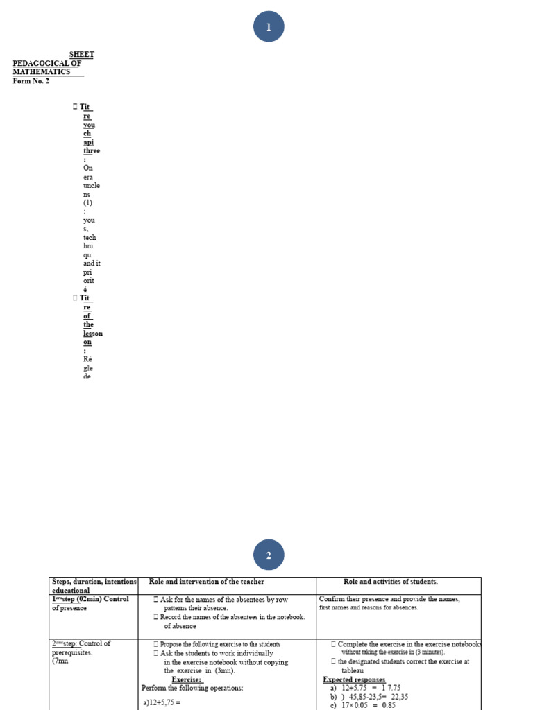 Class Sheet For 6th Grade | PDF