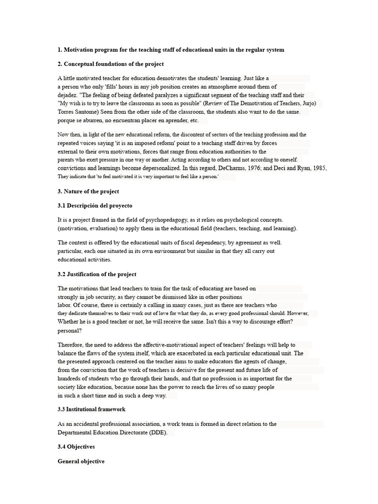 Teacher Motivation Program | PDF | Teachers | Motivation