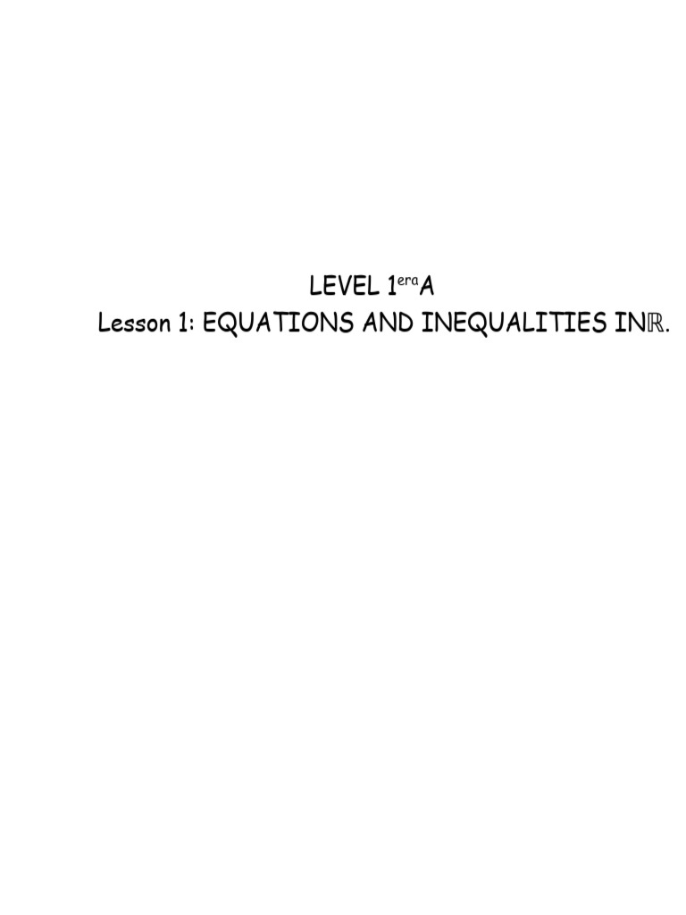 Equations and Inequalities in ℝ: Algebra Basics | PDF | Quadratic ...
