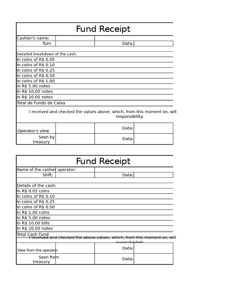 Cash Fund Receipt | PDF