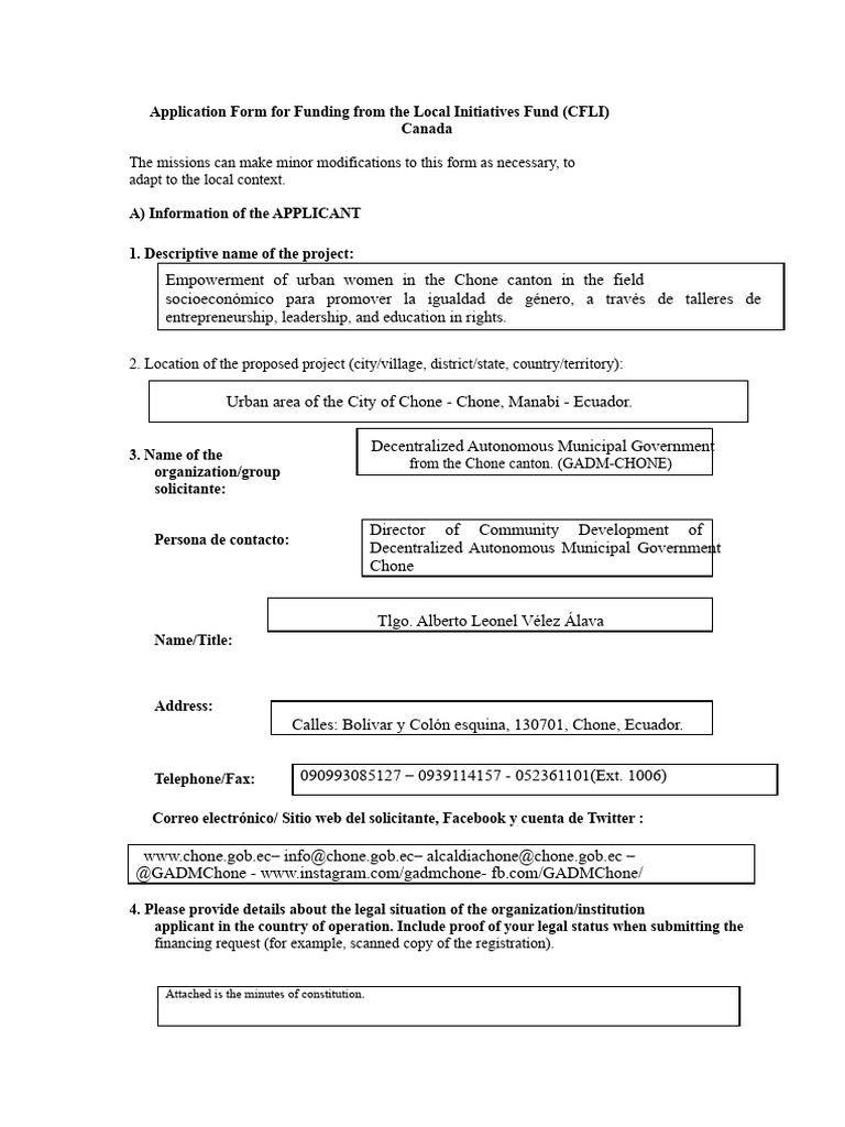 Local Projects Application Form-1 Entrepreneurship | PDF | Woman | Violence
