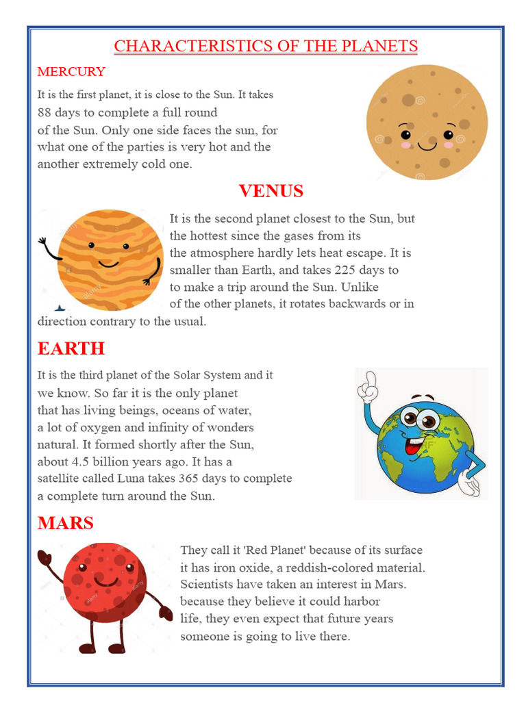 Overview of Planetary Characteristics | PDF | Planets | Saturn