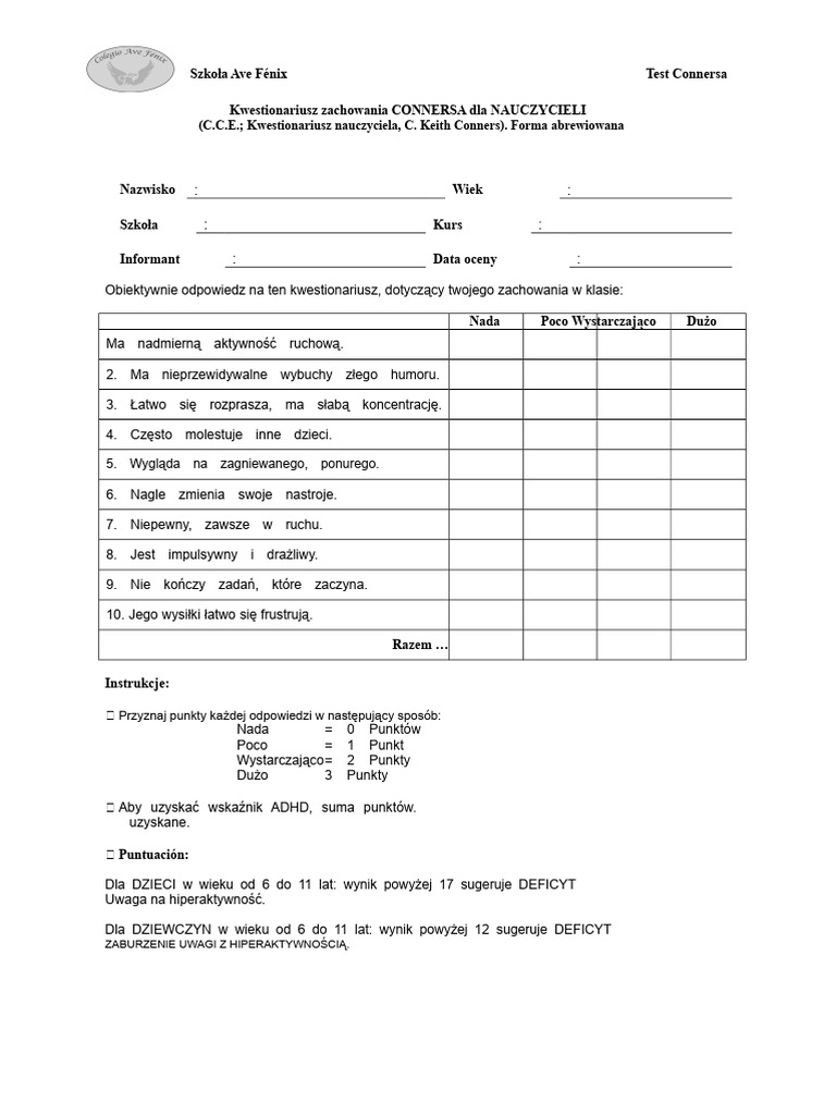 Test Conners | PDF