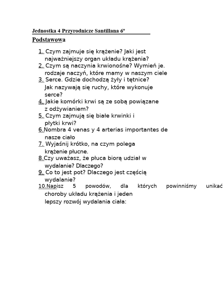 Jednostka 3 Przyroda Santillana 6 Klasa Podstawowa | PDF