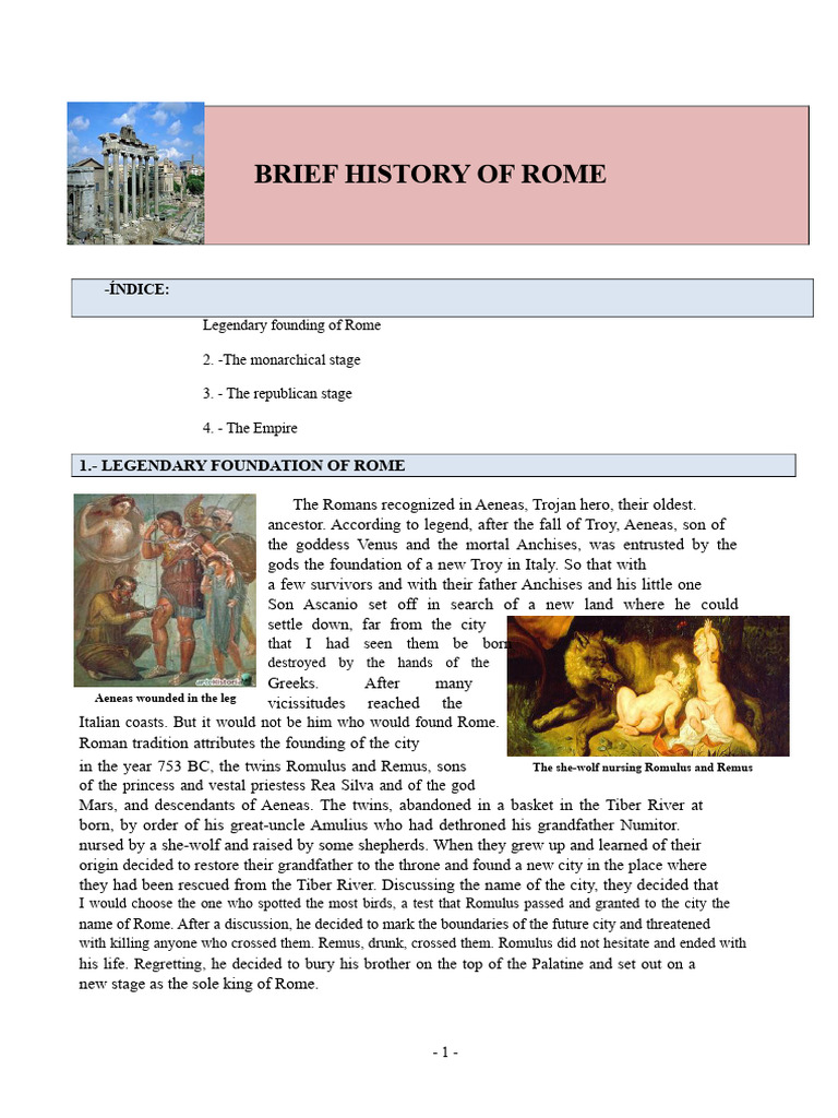 Brief History of Rome | PDF | Julius Caesar | Mark Antony