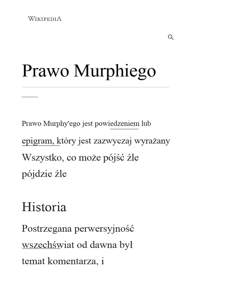 Prawo Murphy'ego | PDF