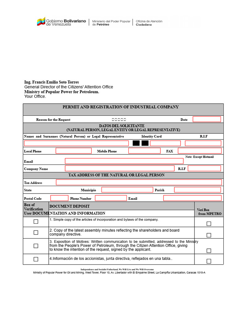 Permit and Registration of Industrial Processing Company | PDF ...