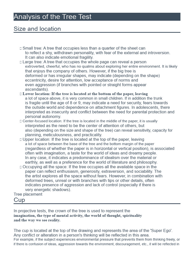 Analysis of The Tree Test | PDF | Extraversion And Introversion | Anxiety