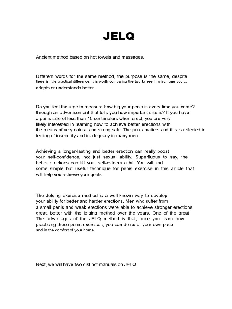 Manual Jelq | PDF | Ejaculation | Orgasm