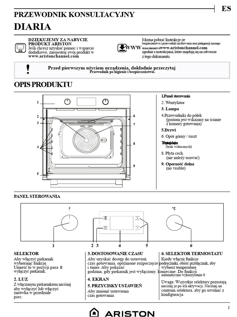 Piekarnik Ariston PDF | PDF