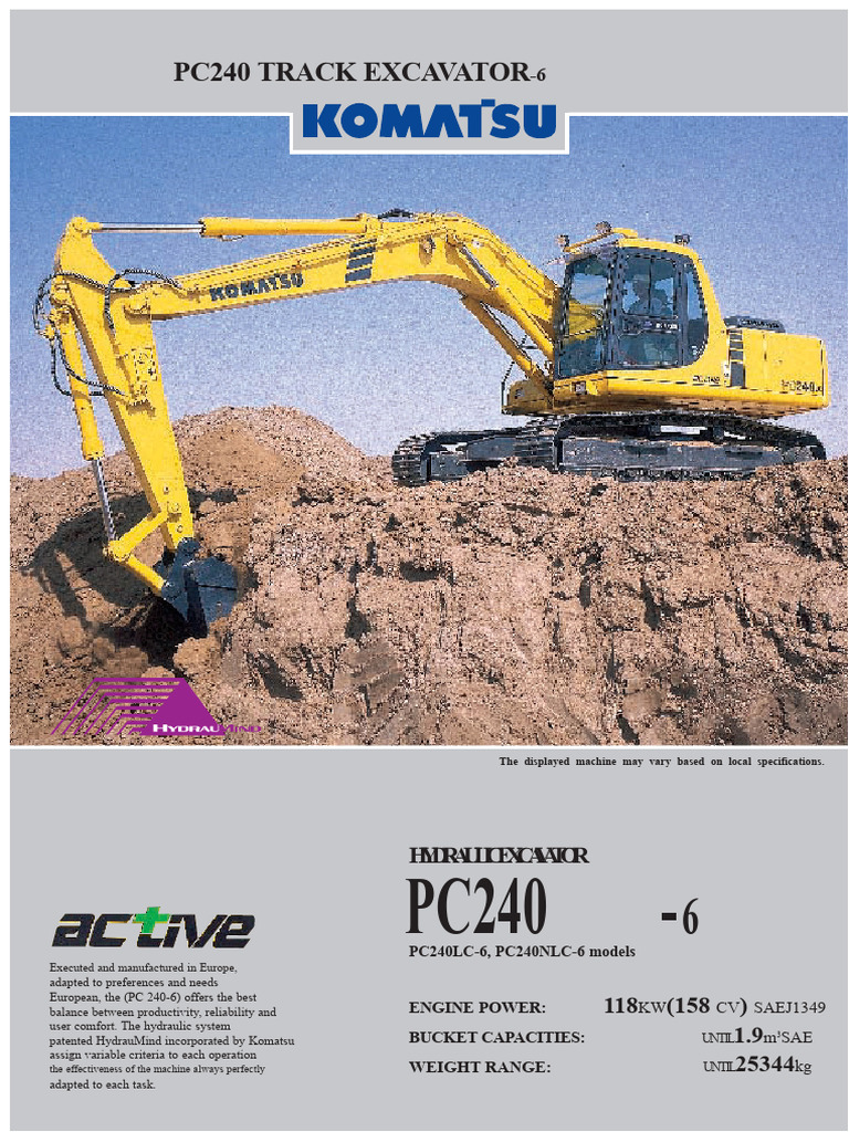 Komatsu PC240-6 Excavator Overview | PDF | Engines | Horsepower