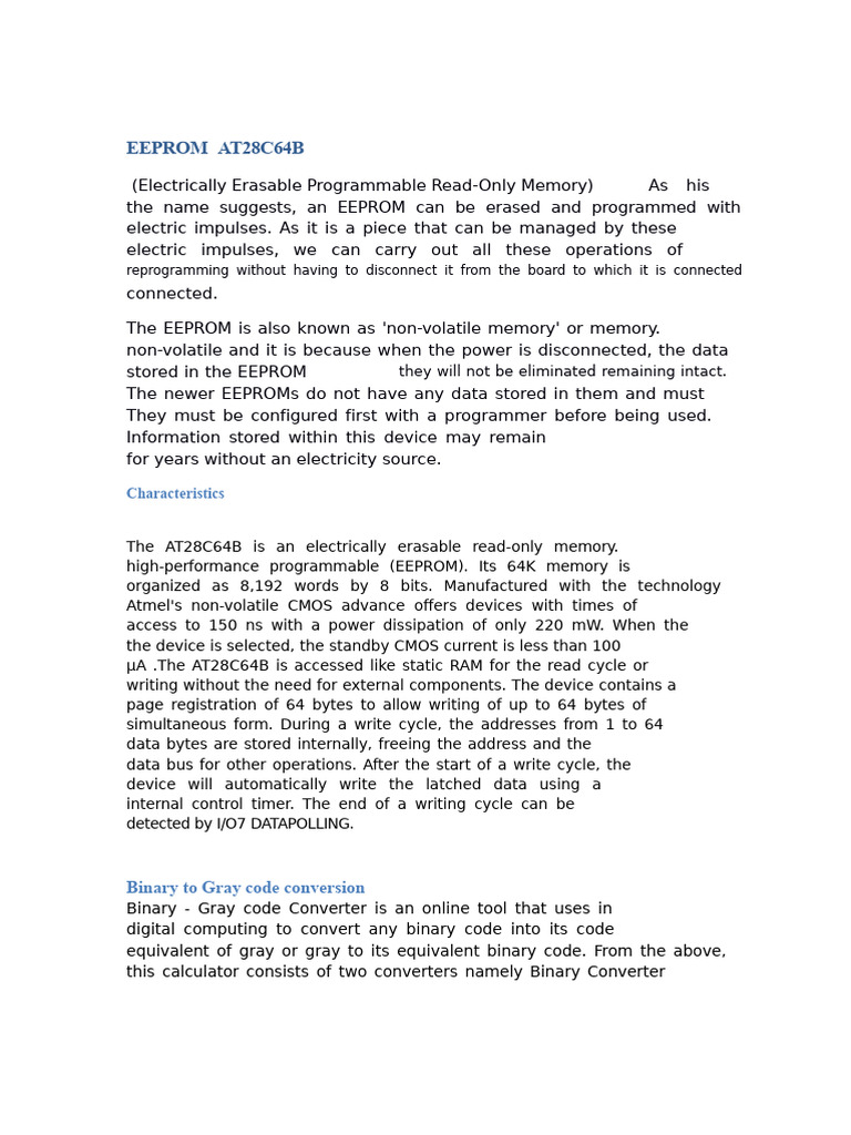Binary To Gray Code or BCD Converter | PDF | Computer Memory | Read ...