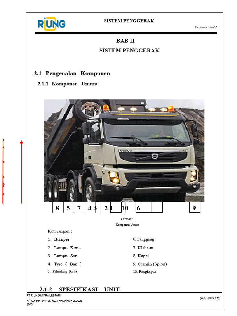 Spesifikasi Sistem Penggerak Volvo FMX 370 | PDF