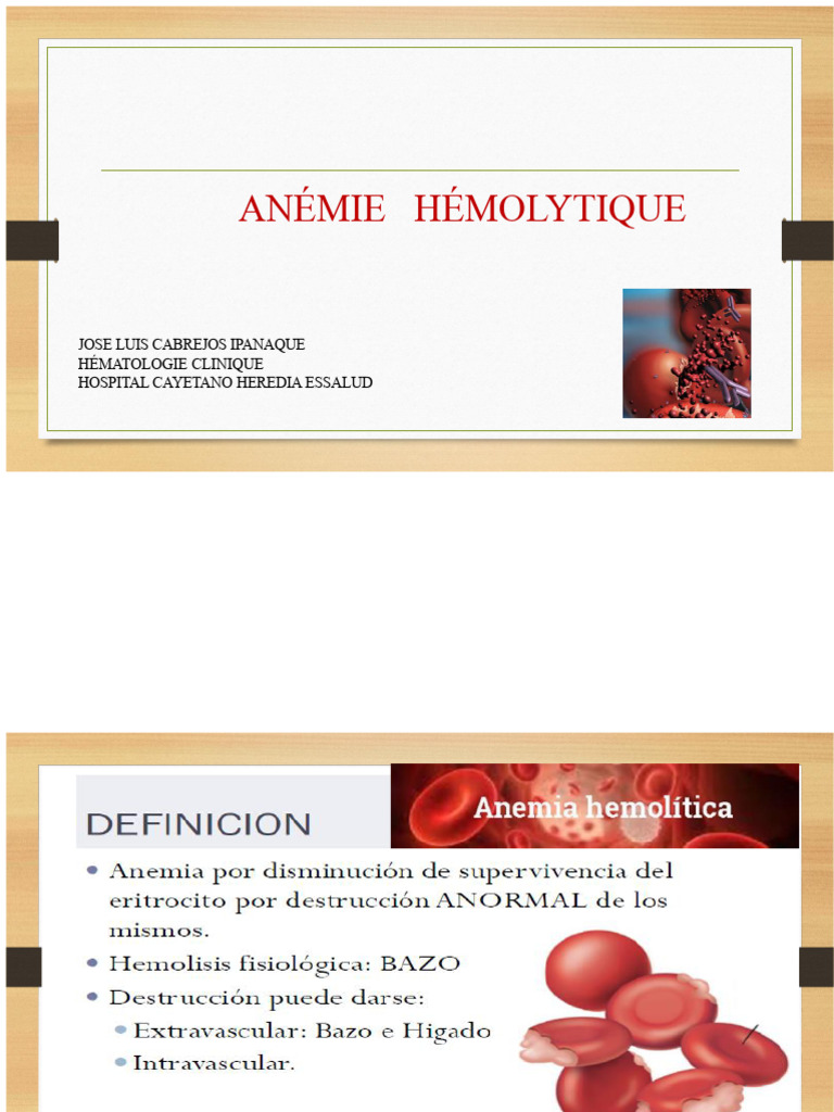 Anémie Hémolytique : Types et Traitements | PDF | Anémie | Hématologie