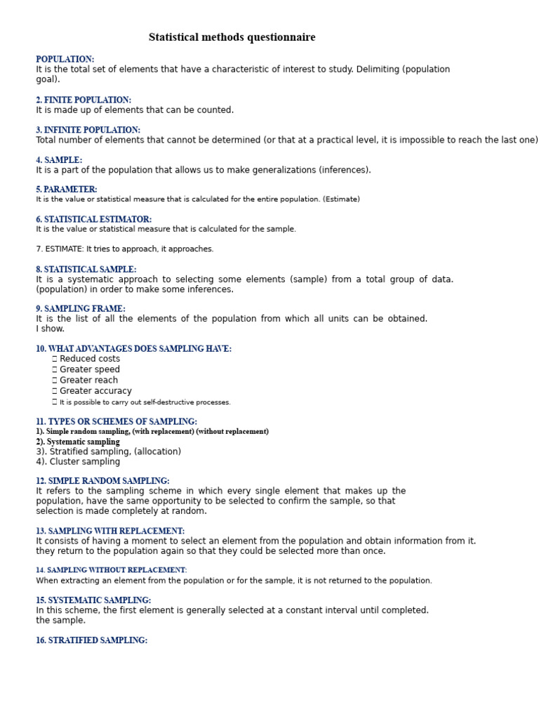 Statistical Sampling Methods Explained | PDF | Sampling (Statistics ...