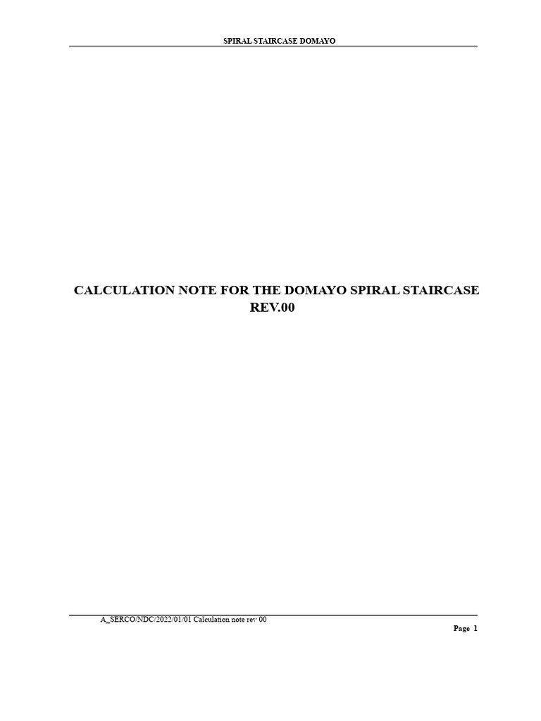 Domayo Spiral Staircase Calculation Note | PDF | Strength Of Materials ...