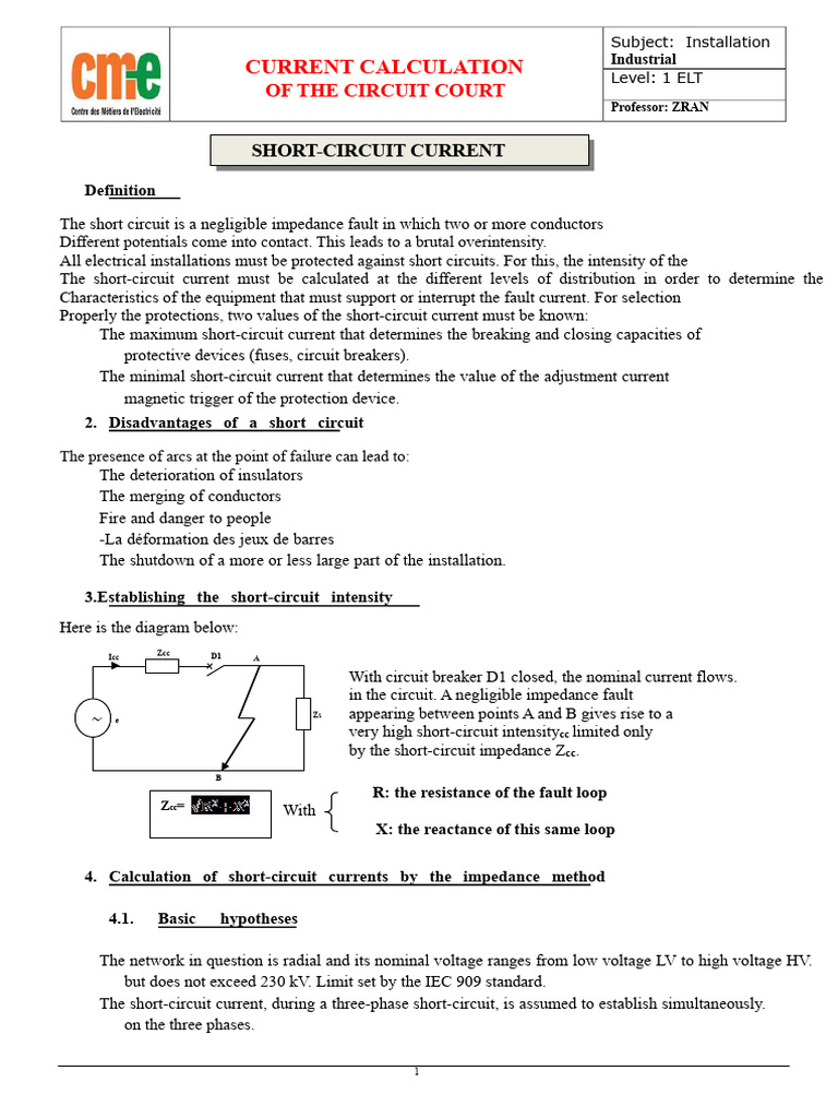 Chapter 3 - Calculation of Short-Circuit Currents | PDF | Electrical ...