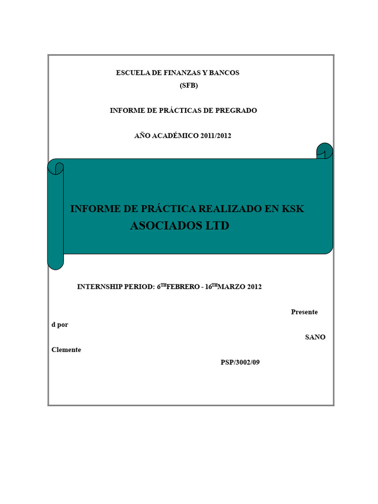 Informe de Prácticas KSK Associates | PDF | Auditoría | Contabilidad