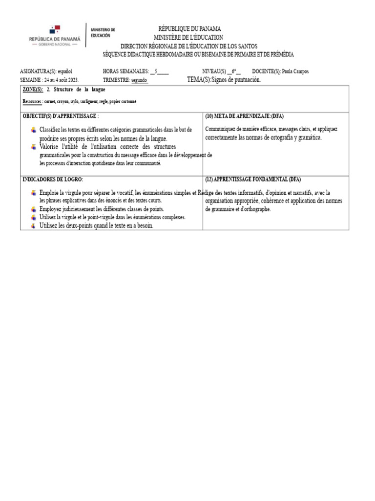 Séquence didactique : signes de ponctuation | PDF | Grammaire ...