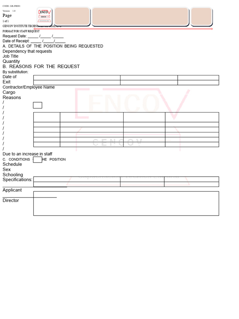 Microsoft Word - FORMAT OF STAFF REQUIREMENT | PDF