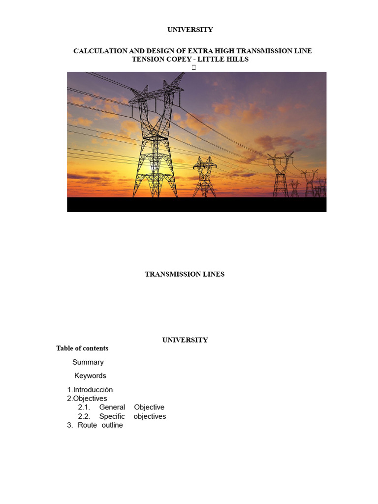 Calculation and Design of Transmission Line | PDF | Electric Power ...