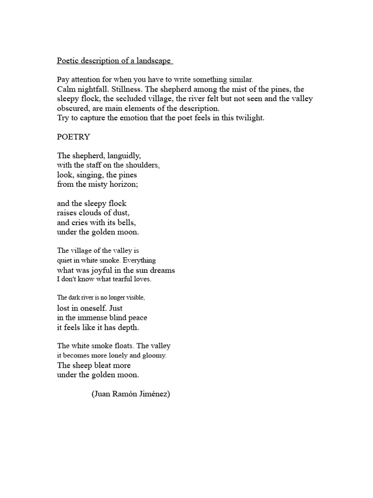 Poetic Description of A Landscape 6th | PDF