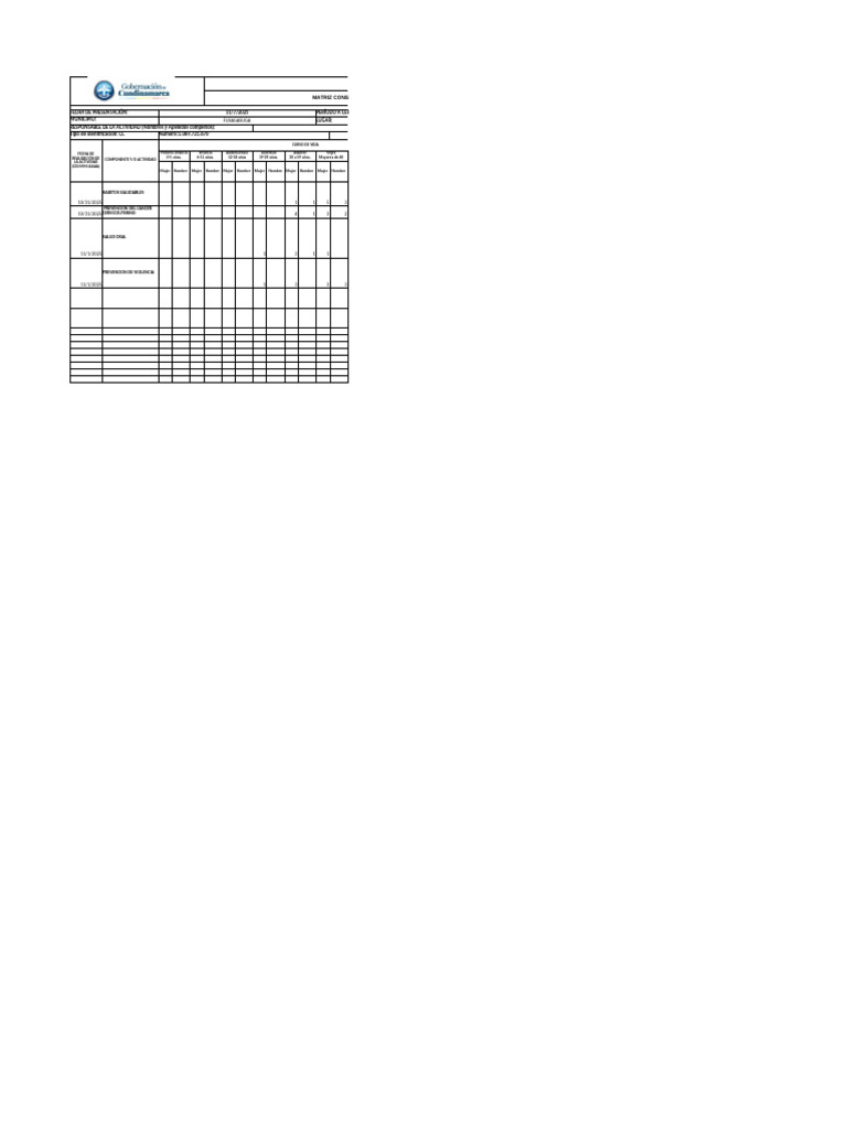 Sl-De-10 V01 Matriz Consolidada de Poblacion Intervenida | PDF | Etapas ...