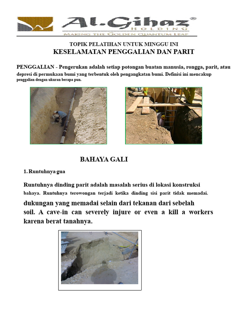 Keselamatan Penggalian dan Parit | PDF