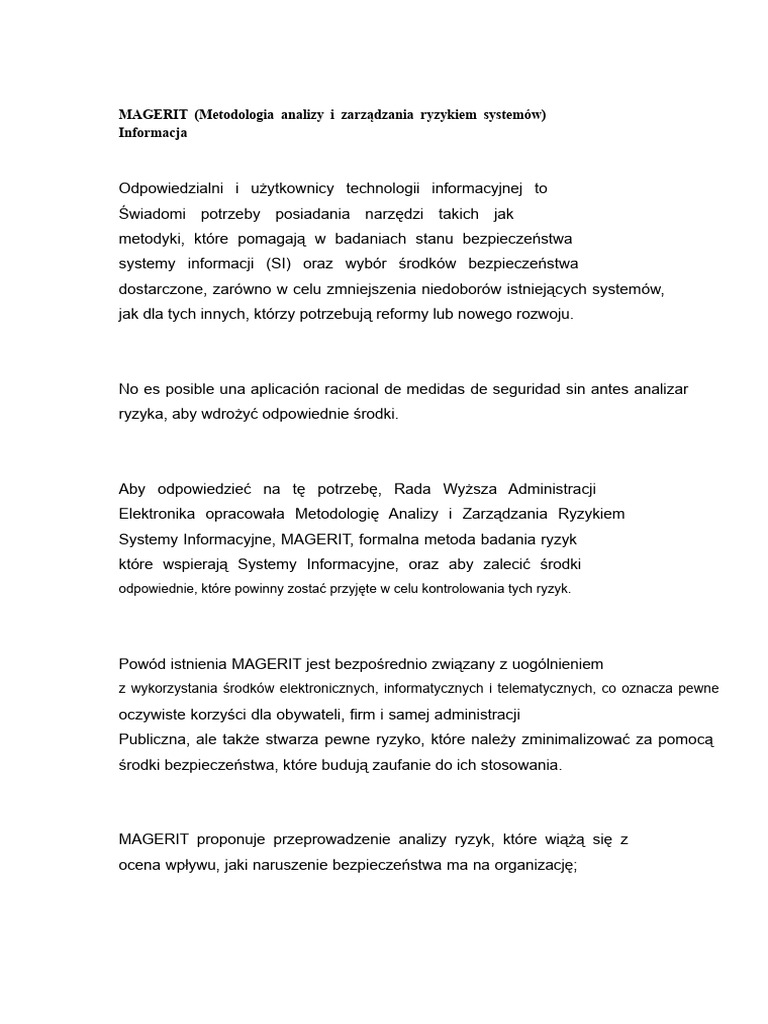 Przykład I Streszczenie Magerit | PDF