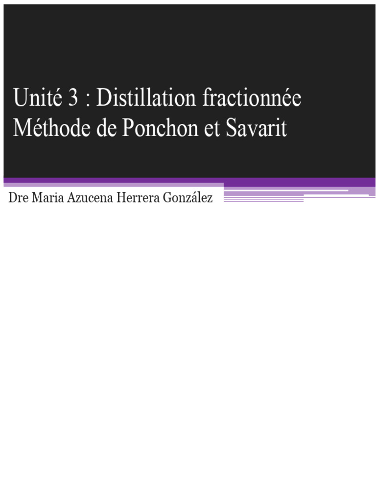 Méthode Ponchon et Savarit en distillation | PDF | Distillation | Génie ...