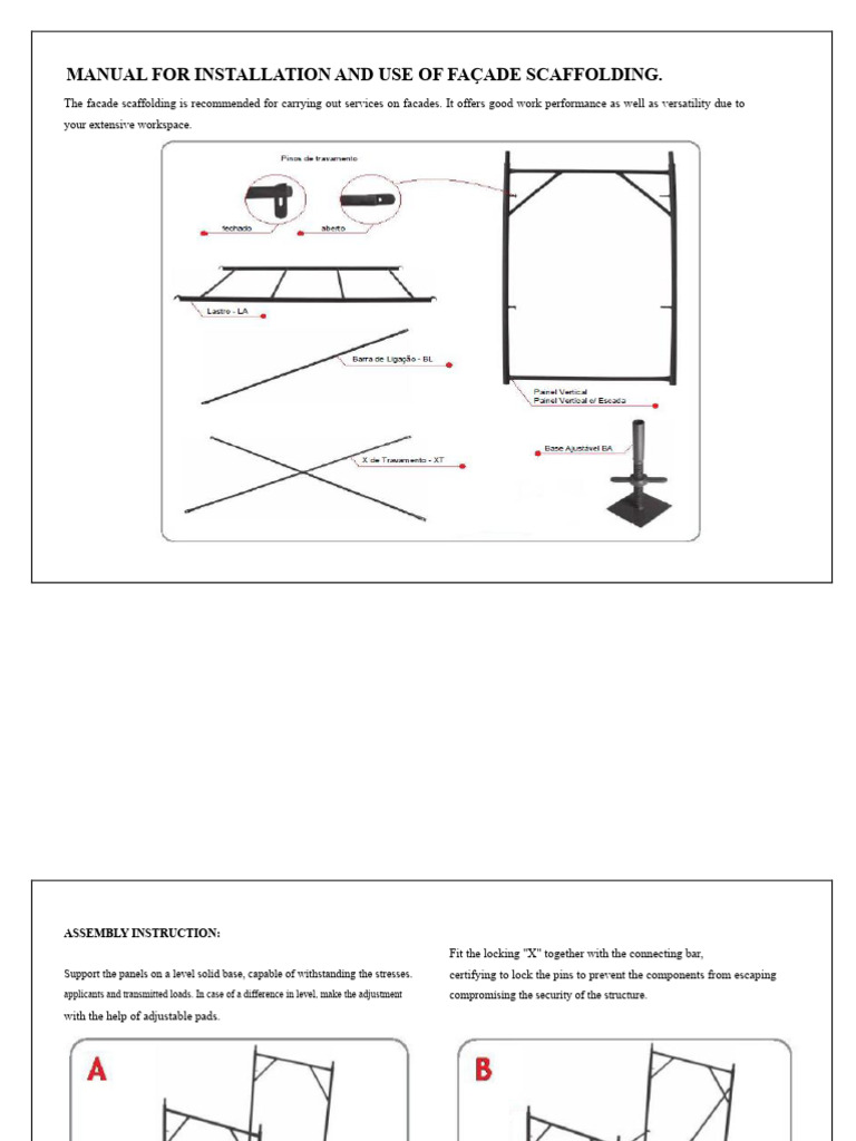 Manual For Installation and Use of The FAÇADE SCAFFOLDING | PDF ...
