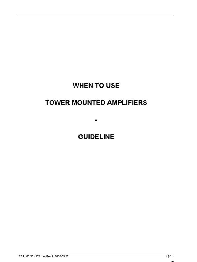 When To Use TMA Guideline | PDF | Amplifier | Antenna (Radio)