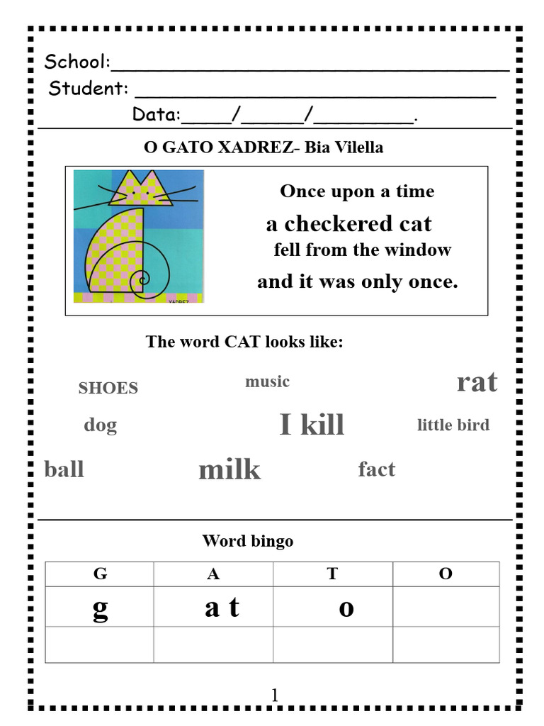 Didactic Sequence The Checkered Cat Pdf Domesticated Animals