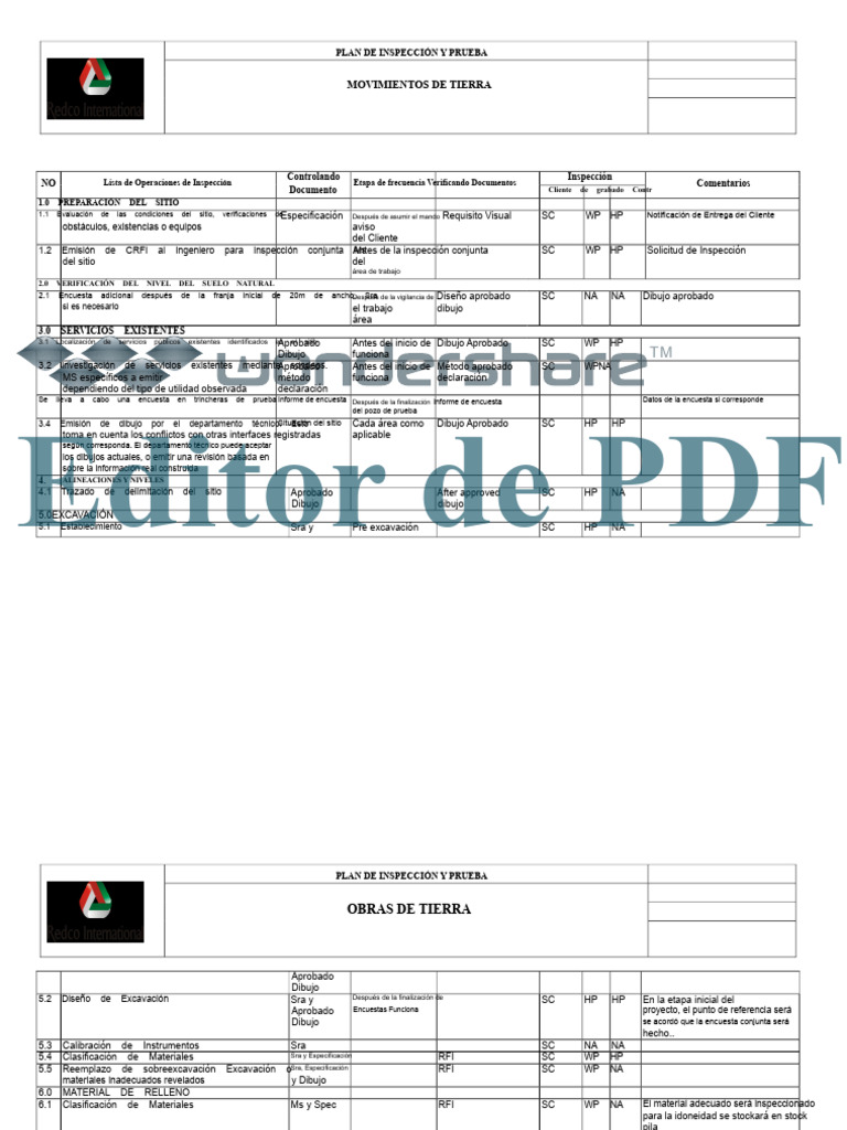 Plan de Prueba de Inspección | PDF