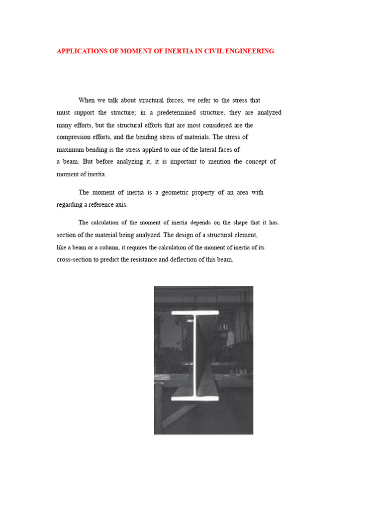 Moment of Inertia in Civil Engineering | PDF | Bending | Beam (Structure)