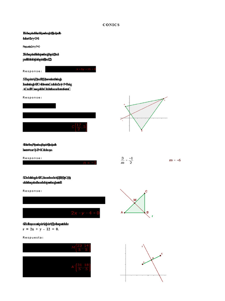 Exercises On Conics With Answers | PDF | Differential Geometry | Geometry