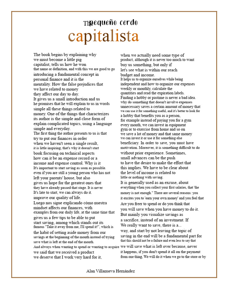 The Little Capitalist Pig | PDF | Life Insurance | Insurance