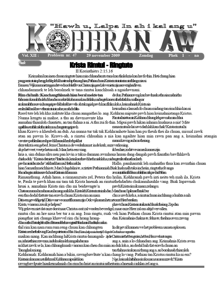 Kohhran Aw | PDF | Theology | Abrahamic Religions